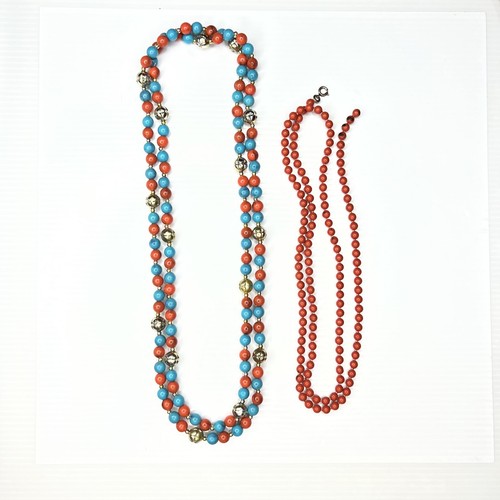 H7 Lot Orange Turquoise Blue Resin Acrylic 70s Mcm Mod Boho Retro ...