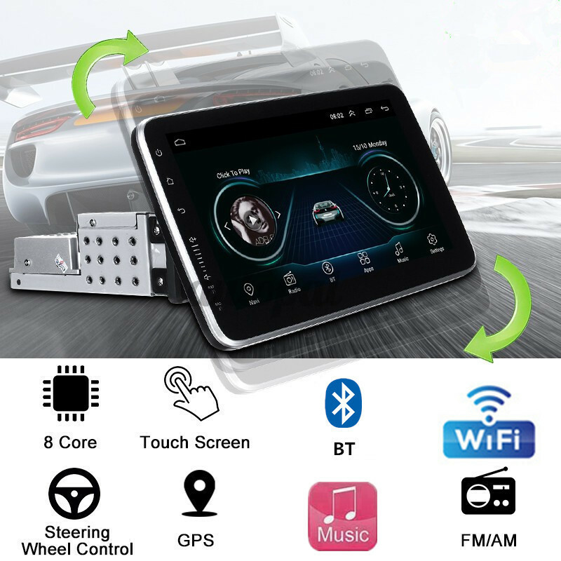 10.1" Android RAM 1GB 16GB Car GPS Multimedia Player Rotatable Screen ...