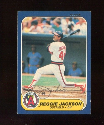 1986 Fleer Baseball #160 REGGIE JACKSON California Angels SIGNED card ...