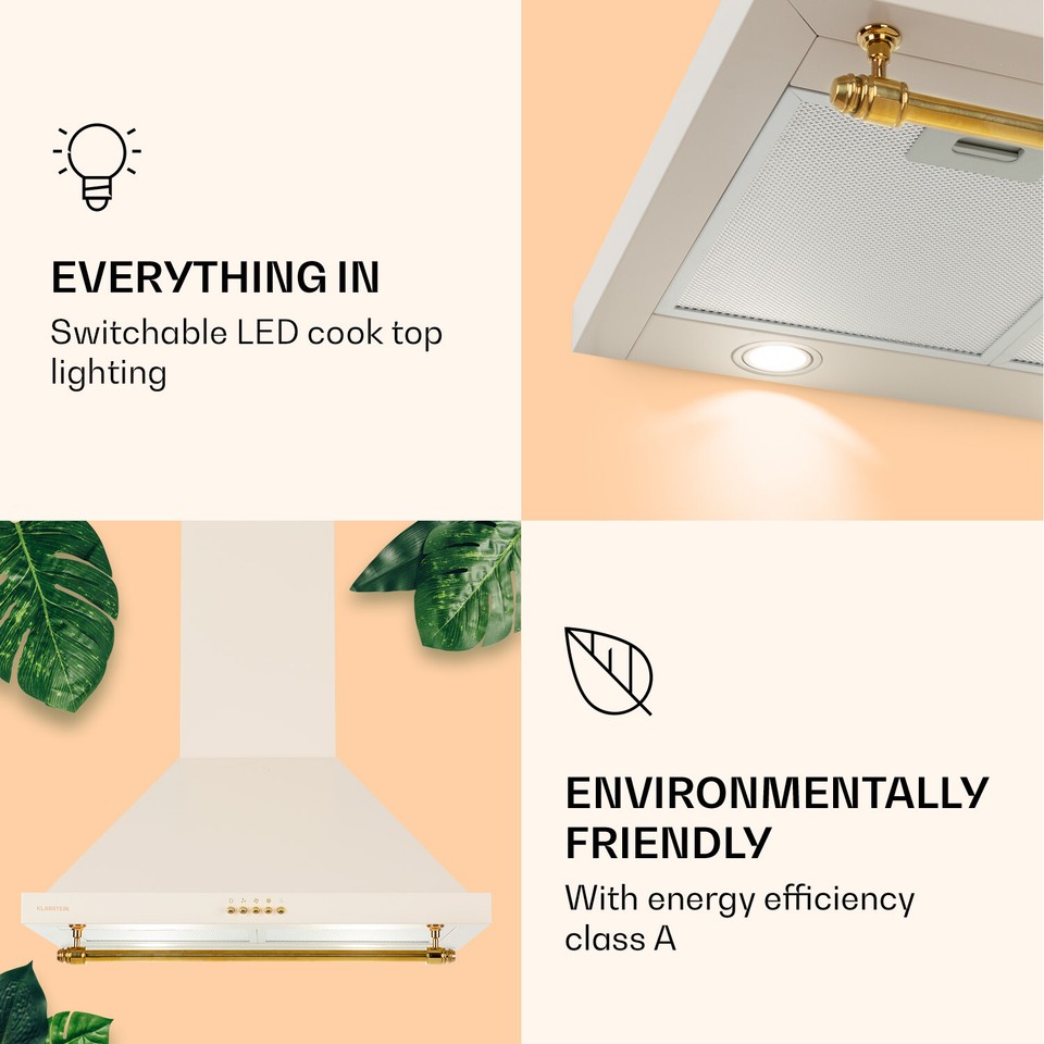 Cooker Hood 60 cm Kitchen Extractor Chimney Hood Stainless Steel 610m³ ...