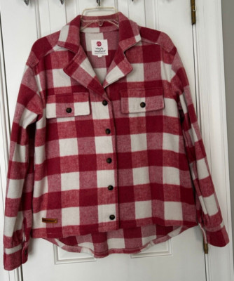 Simply Southern Buffalo Plaid Heavy Shirt Shacket Pink With Side ...