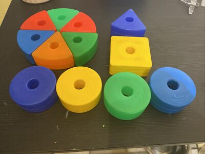 Fisher Price Creative Coaster Wagon Blocks Plastic Shapes Bright Colors ...