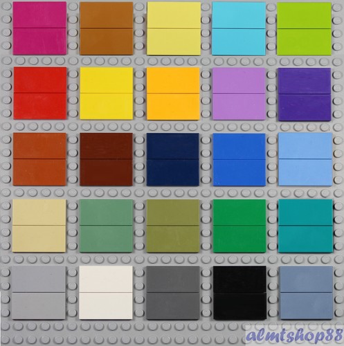 LEGO - 2x4 Tiles PICK YOUR COLORS - Smooth Finishing Plate Tile Blank ...