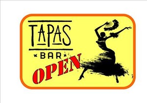 Cafe Sign Vintage Style Tapas Bar Sign Coffee Spanish Tapas Sign ...