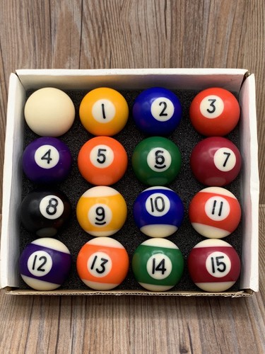 Mini Miniature Small 16 Piece Pool Billiard Ball Set Vintage | eBay