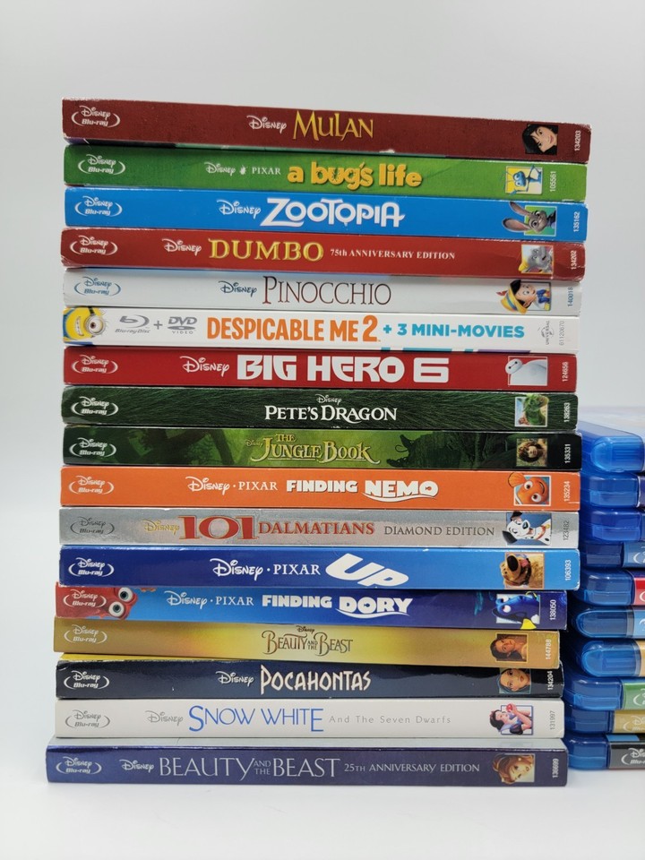 Lot of 27 Disney Blu Ray Dvds Classics Diamond Editions Pixar Mermaid ...