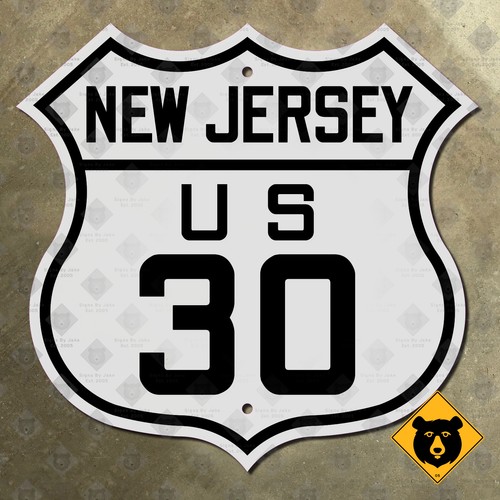 New Jersey US Route 30 highway marker 1926 road sign Camden Atlantic ...