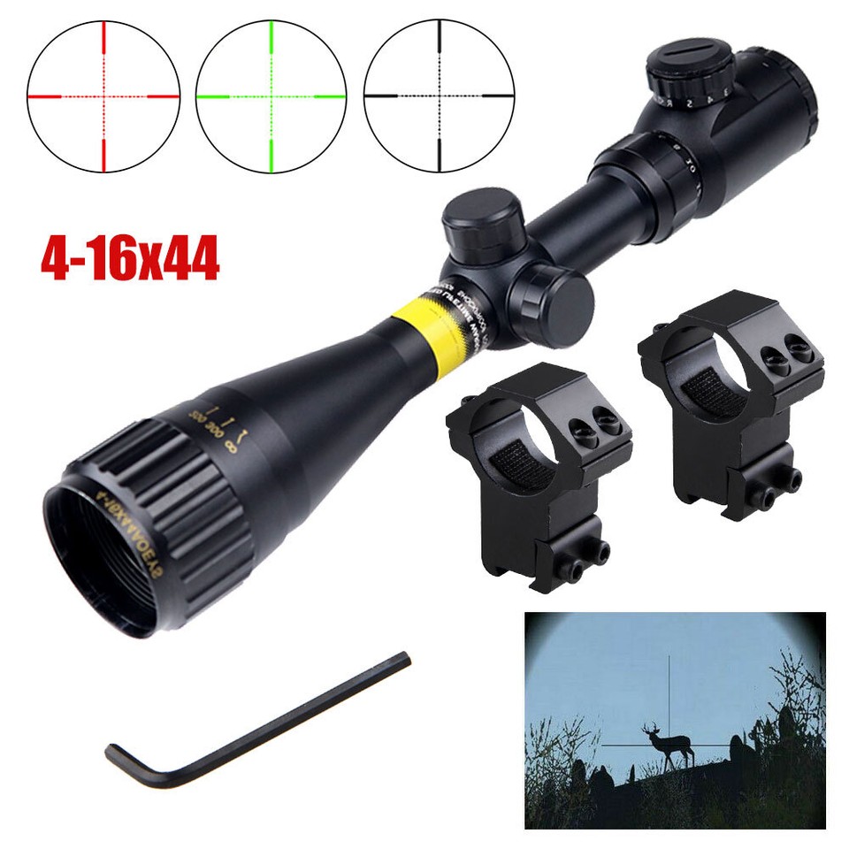 4-16x44 Rifle Scope Hunting Red & Green Illuminated Reticle Optics ...