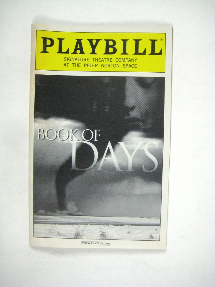 Book of Days Playbill 2002 Signature Theatre Hope Chernov Tuck Milligan ...