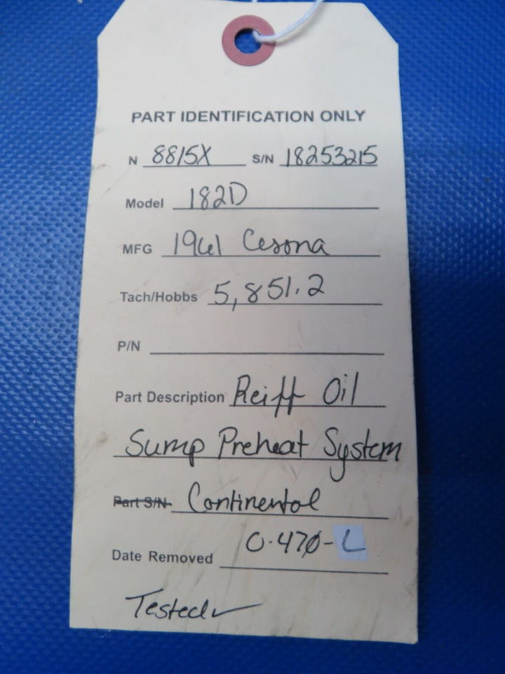 Continental O-470 Reiff Oil Sump Preheat System (1024-169) | eBay