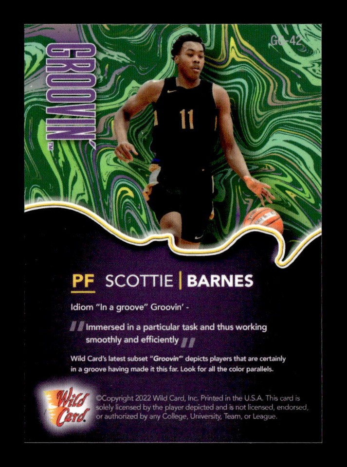 2021 Wild Card Alumination #GG-42 Scottie Barnes Toronto Basketball | eBay