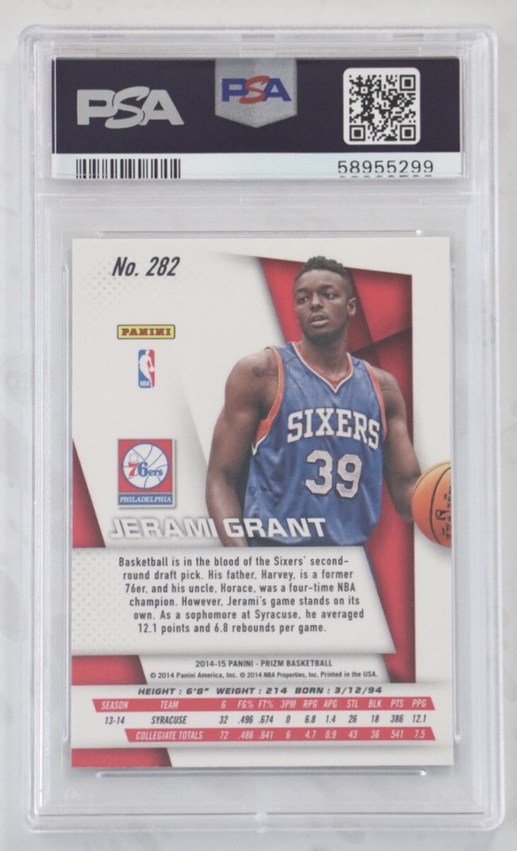 2014 Panini Prizm Jerami Grant Rookie RC #282 PSA 9 Mint Philadelphia ...