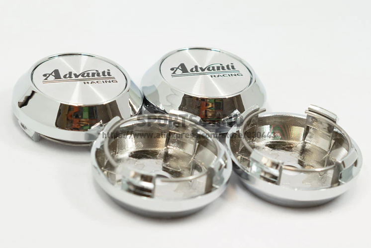 4x64mm Advanti Racing Silver Chrome Emblems Badges Wheel Caps Hub Caps ...