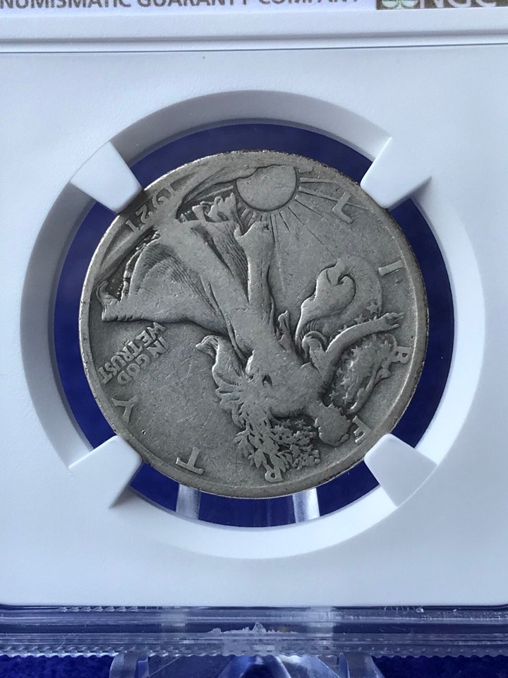 1921-S WALKING LIBERTY HALF DOLLAR 50c "SEMI-KEY COIN" *NGC VG 8 VERY ...