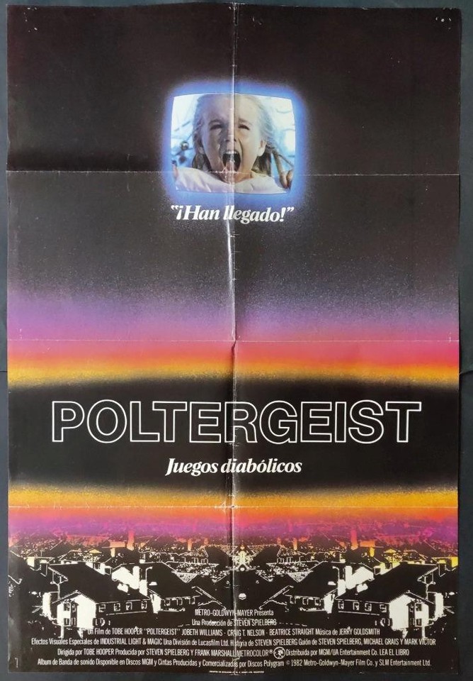 Heather O'Rourke Tobe Hooper POLTERGEIST original 1982 UK movie poster 1095 c | eBay