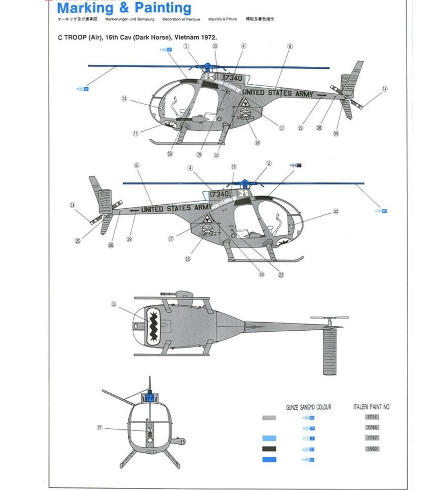 Dragon 3310 1/35 OH-6A Cayuse w/Crew Assembly Model Kit Precision ...