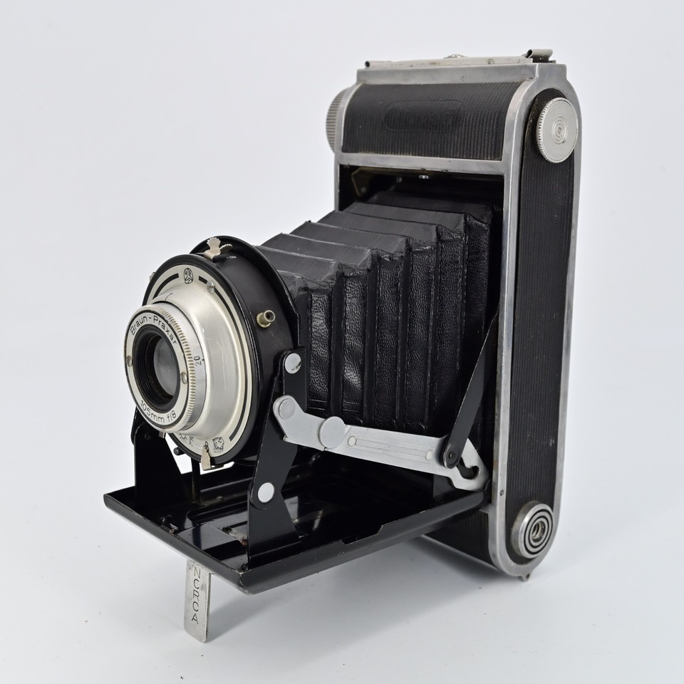 Rare Braun Nurnberg Norca I 6x9 Folding Camera Praxar 105mm f/8 AGC ...