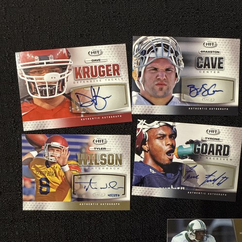 2013 NFL Rookie 4 Auto Card Sage Hit RC dealer lot Tyler Wilson Dave ...