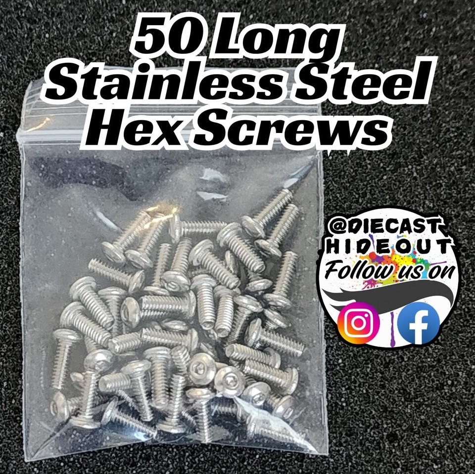 206pc Wheel Swap Refill Kit Stainless Hex Screws for 1/64 Hot Wheels ...