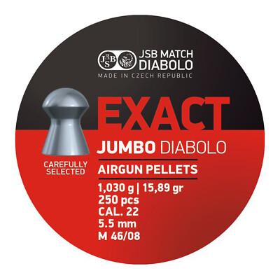 JSB Exact .22 5.53mm Jumbo Diablo Domed 15.89gr Air Rifle Gun 22 ...