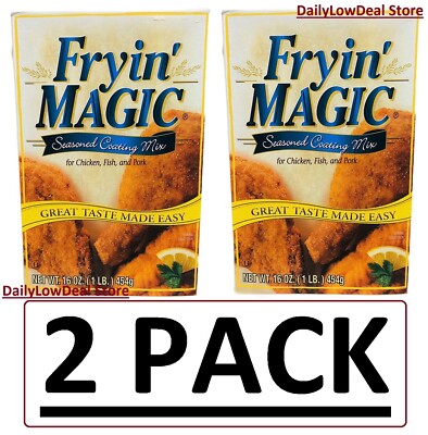 2 PACK - Fryin Magic Seasoned Coating Mix for Chicken Fish 16 oz EACH ...