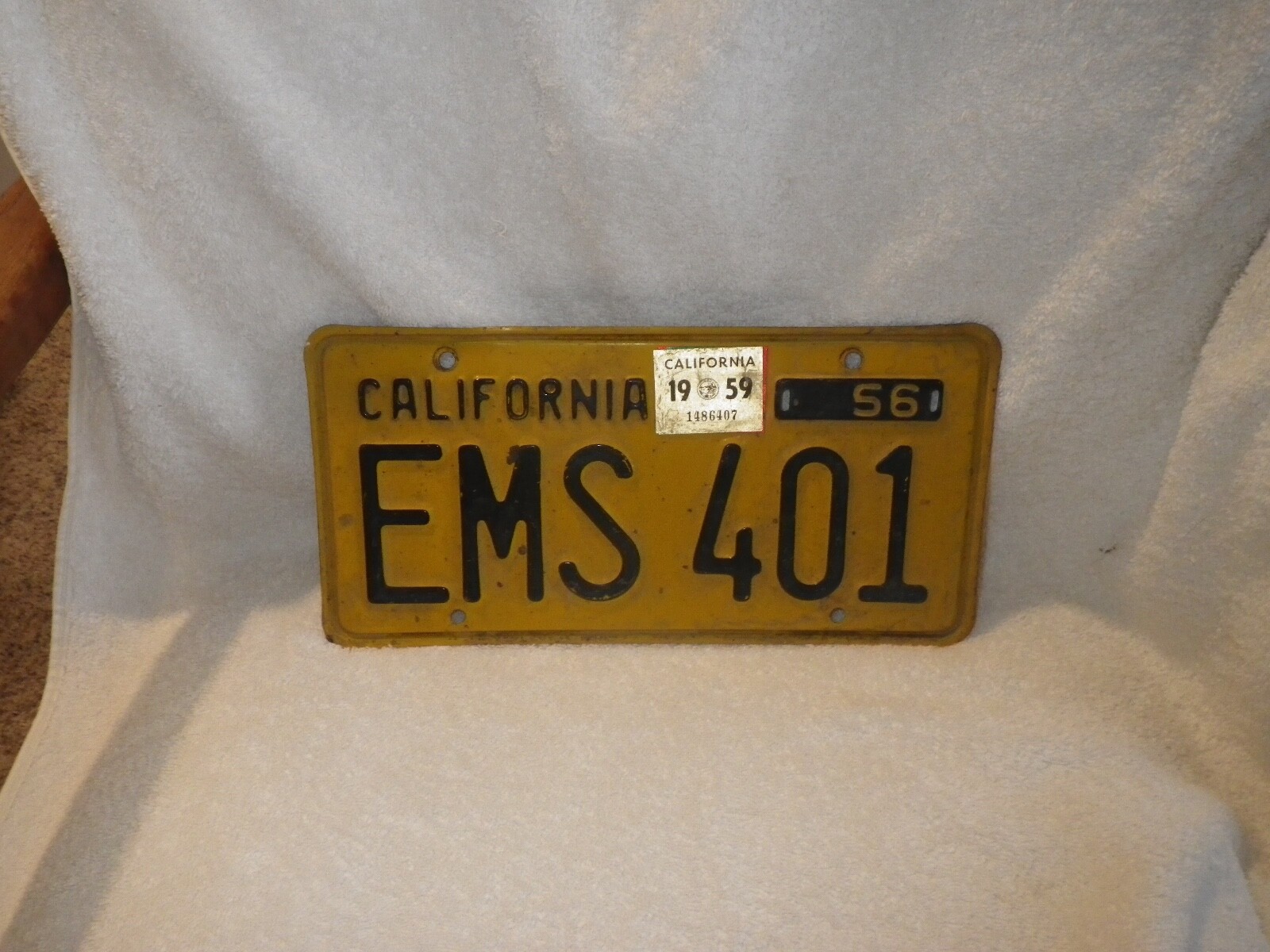 1956 california license plate with 1959 year sticker single plate | eBay