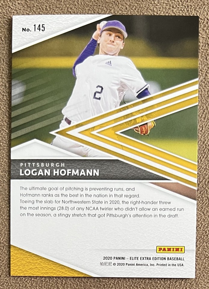 Logan Hoffman 2020 Panini Elite Extra Edition Rookie #145 /999 ...