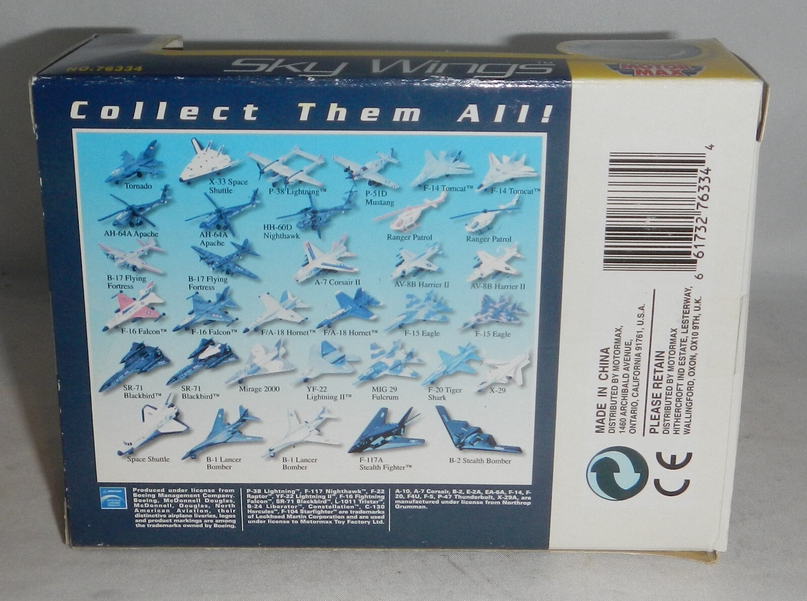 MOTORMAX Sky Wings Sr71 Blackbird Diecast Airplane Number 76334 for ...