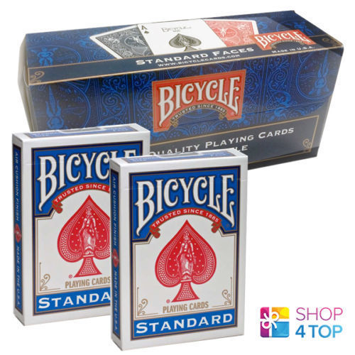 12 Decks Bicycle Double Back No Face Sealed Box Red Blue Magic Trick ...