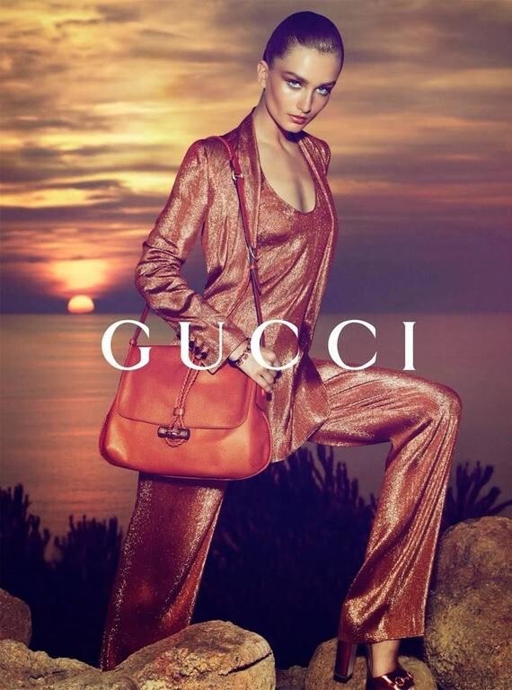 Gucci Runway Iridescent Rust Liquid Lame Pleated Trou… - Gem