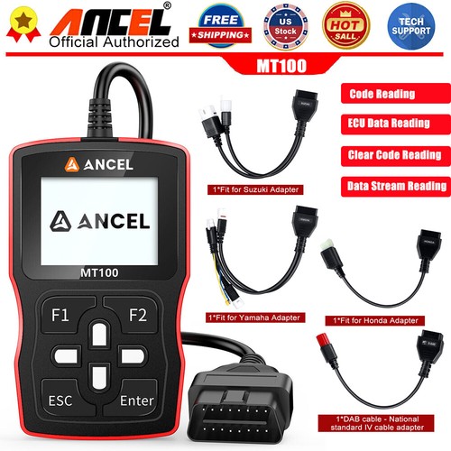 ANCEL MT100 Motorcycle OBD2 Scanner Code Reader ABS Engine Diagnostic Scan Tool | eBay