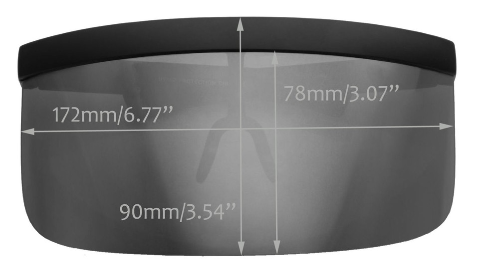 EXTRA LARGE OVERSIZED HUGE Mono Mirrored Lens Futuristic Visor Shield ...