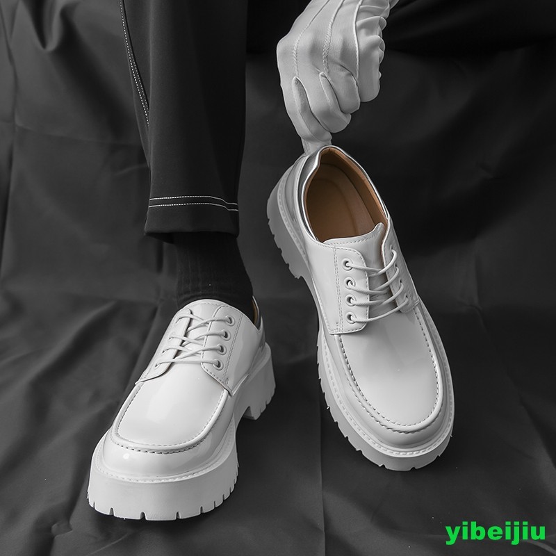 Men's Lace Up Shiny Leather Round Toe Dress Formal Derby Wedding Shoes ...