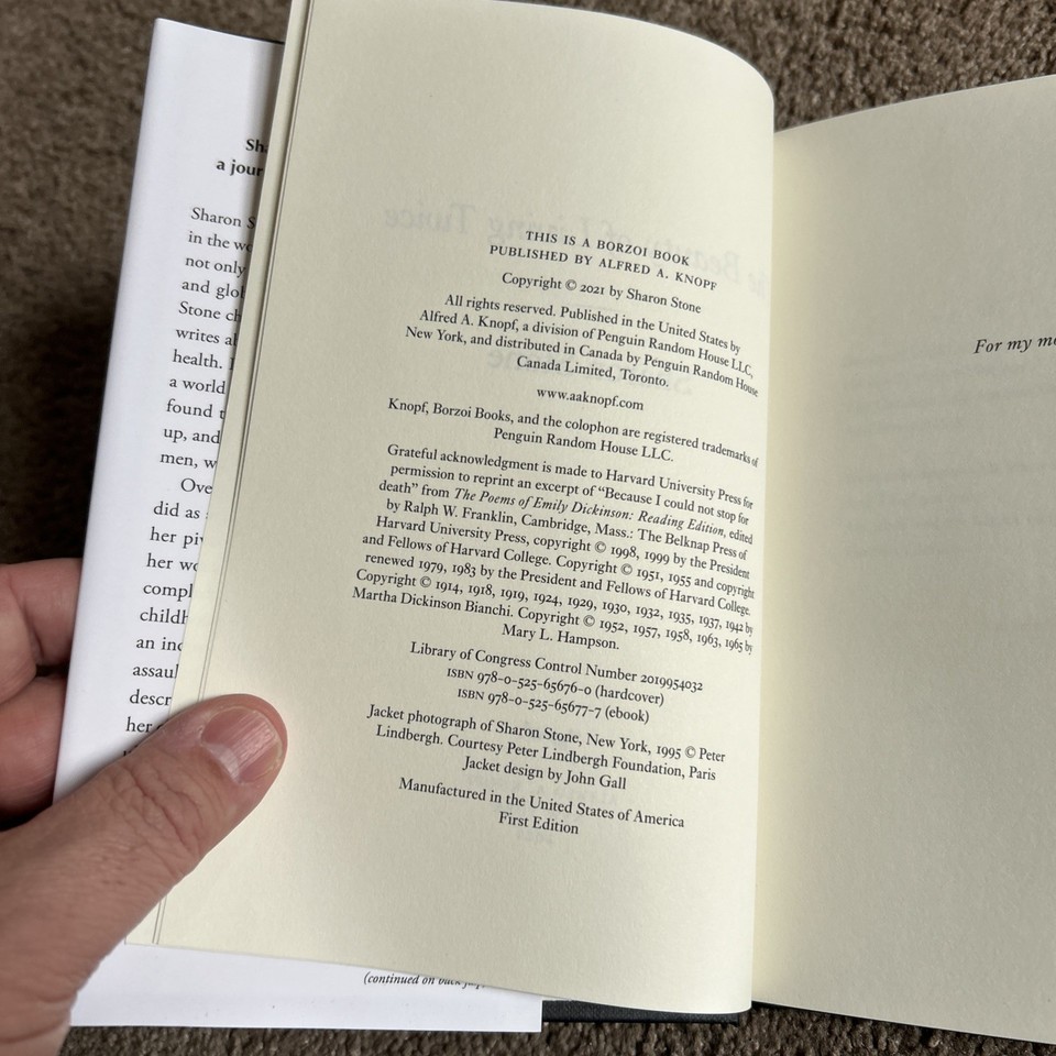 SIGNED Sharon Stone The Beauty of Living Twice Memoir 1st Ed.1st ...