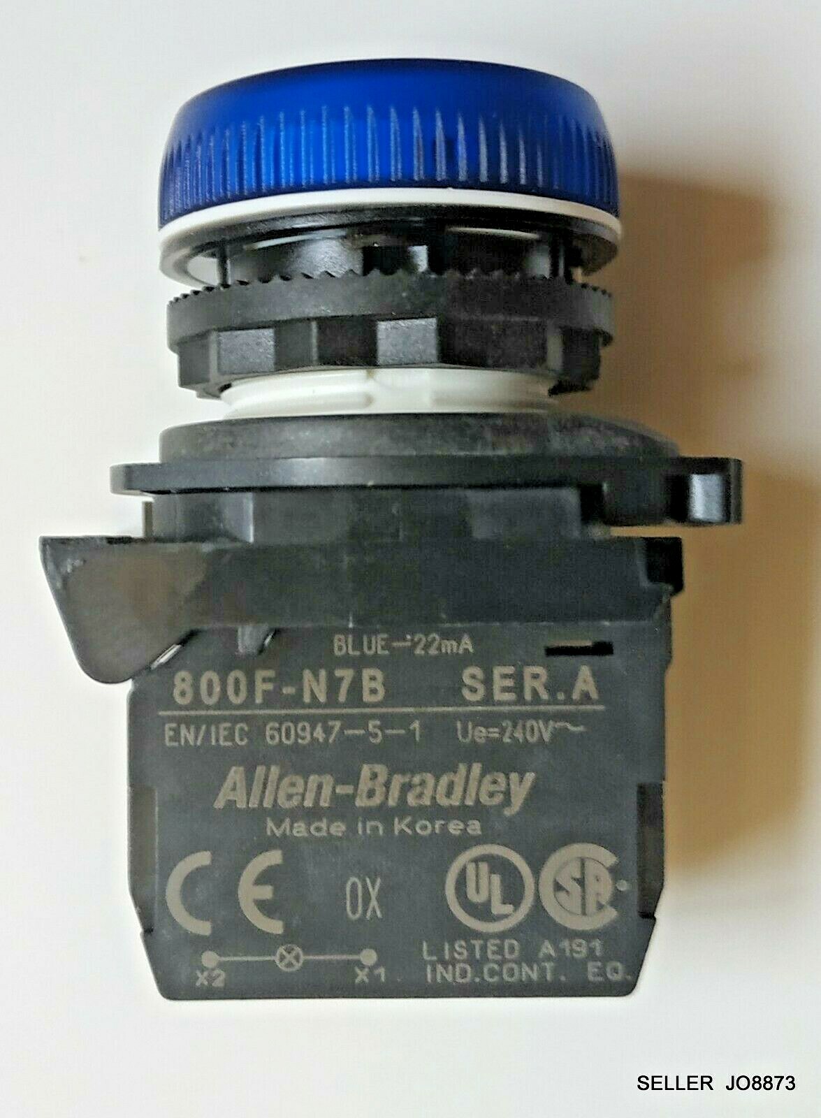 LOT OF 2 ALLEN BRADLEY 800F-PN7B LIGHT BLOCK W/LED & PILOT LIGHT HEAD ...