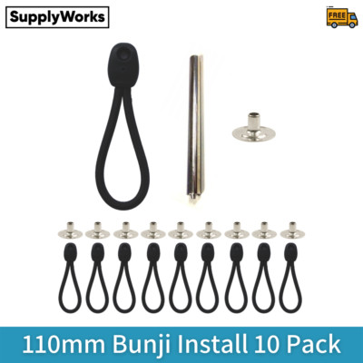 Bunji Stretch Tonneau Loop Install Kit: 110mm Bungee Loops, Pins & Tool ...
