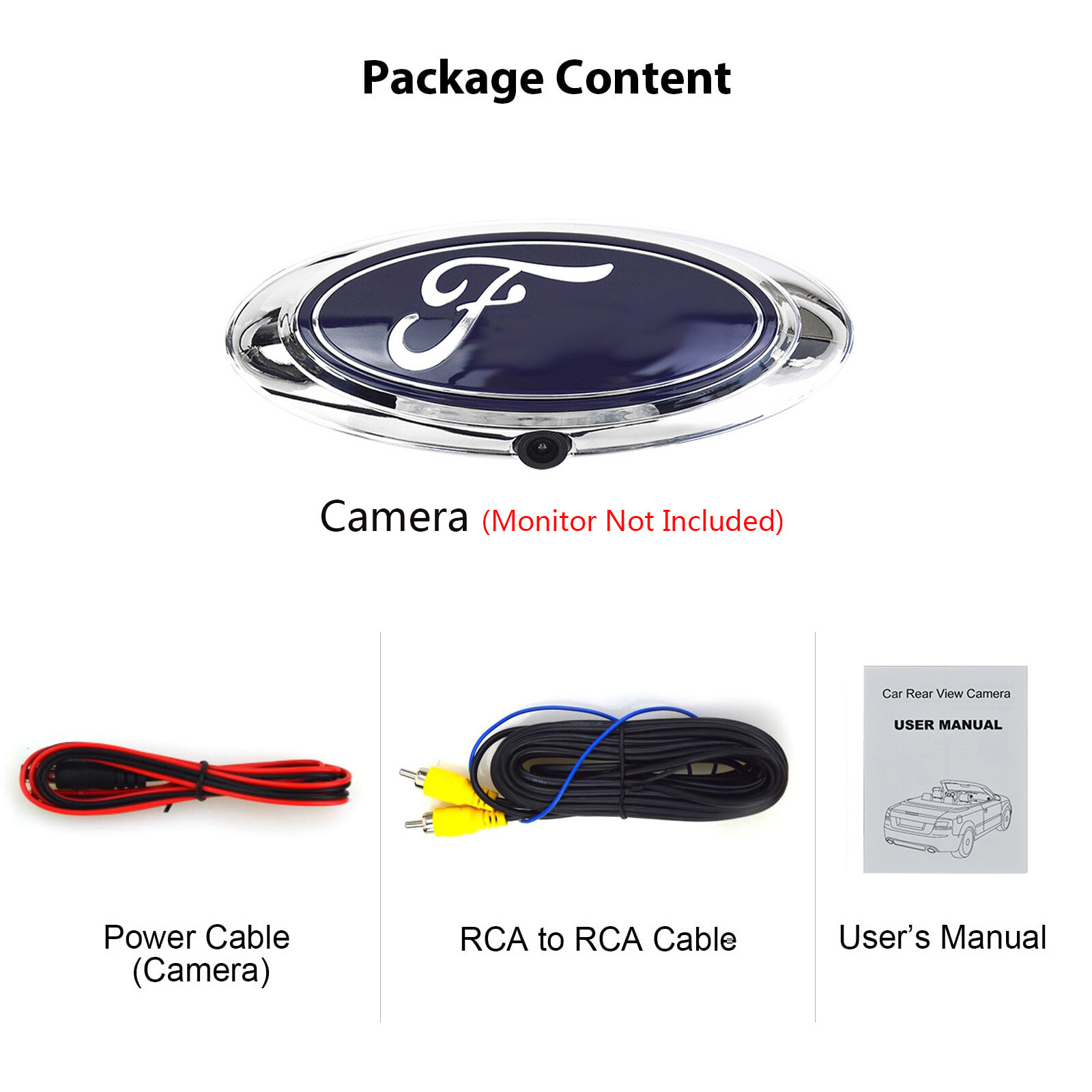 Emblem Backup Camera for Ford Flex 2009-2012, F150 F250 F350 F450 F550 ...