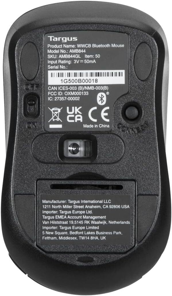 Targus Mouse, Bluetooth, Chromebook Compatible, Black (AMB844GL) | eBay