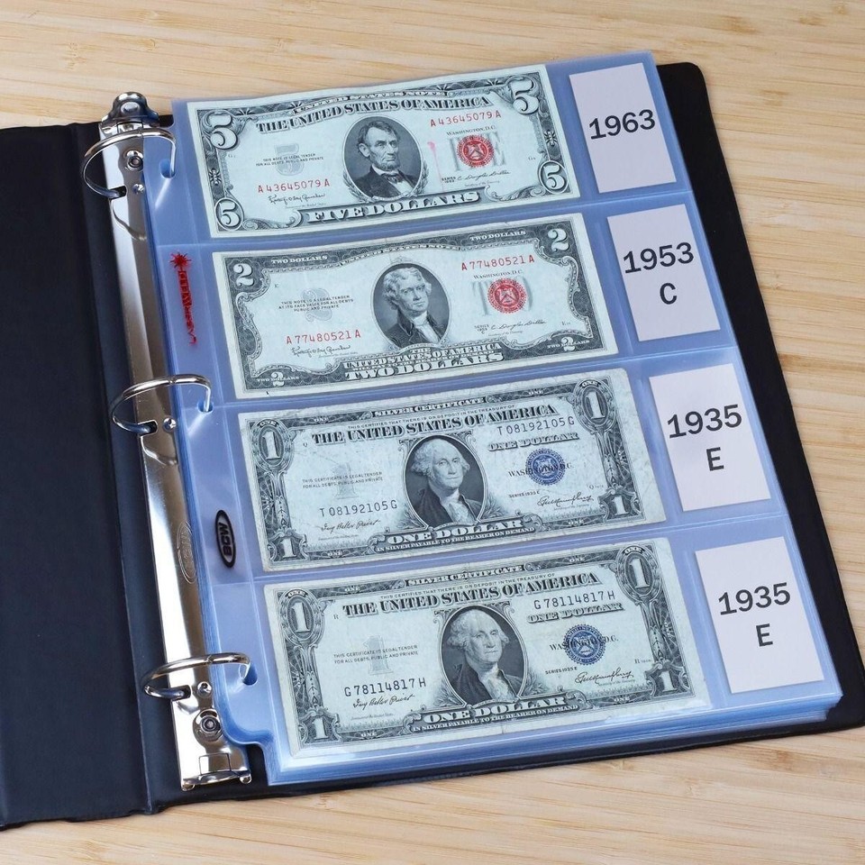 Modern Currency Album Pages PVC Free 100 4 Pocket Sheets Clear BCW ...