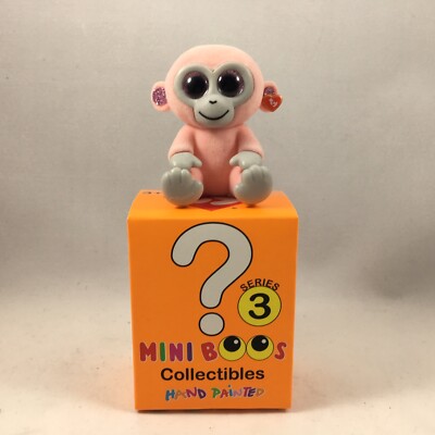 TY Beanie Boos Mini Boo CHERRY Pink Monkey Series 3 Collectible Figure ...