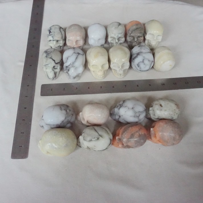 8.7LB 20 Small Natural Jasper Calcite Skulls Crystal Carved Mixed ...