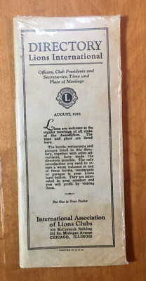 1928 LIONS INTERNATIONAL DIRECTORY | eBay