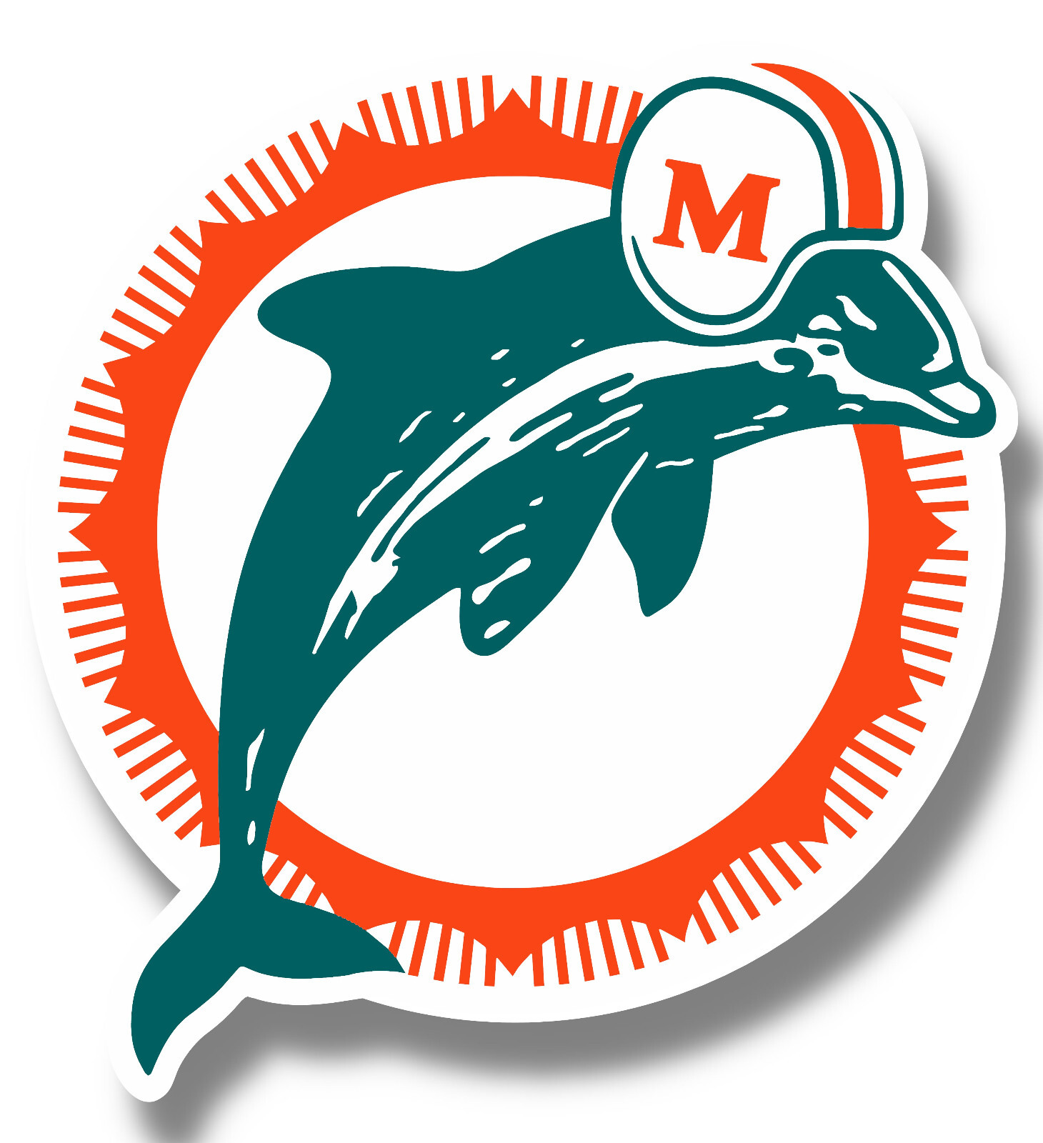 Miami Dolphins 1974-1989 Retro Vinyl Sticker Decal Car Windows football ...