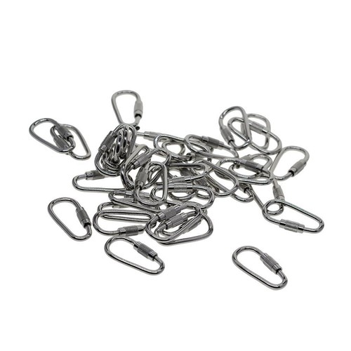 50X small steel quick open screw lock key Chain Hook Carabiner safety ...