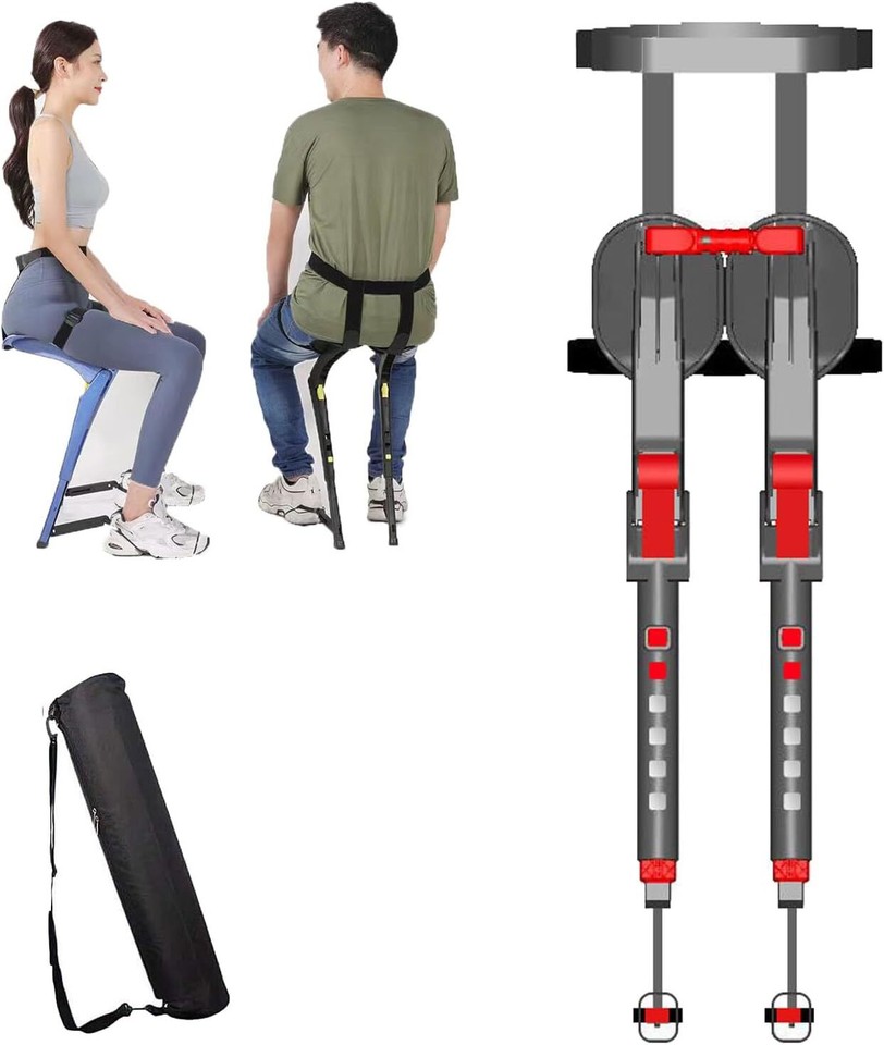 Adjustable Chairless Wearable Invisible Chair Leg Brace Seat Portable ...
