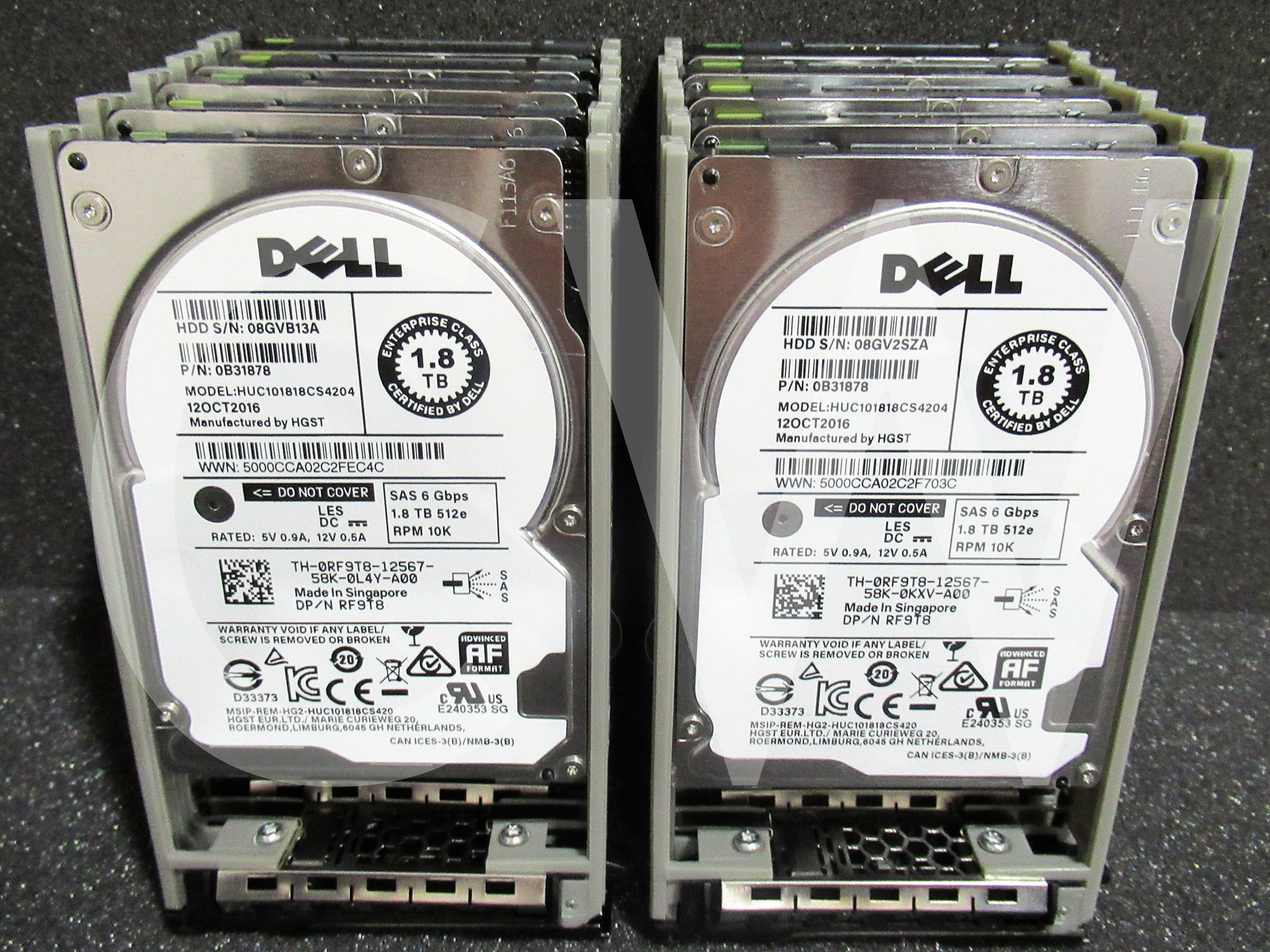 LOT OF 10 -Dell RF9T8 HUC101818CS4204 1.8TB 10KRPM 6Gbps 2.5"SAS HDD ...