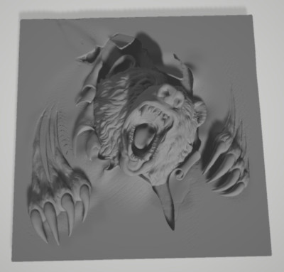 3d Model Stl File for CNC Router Laser and 3D Printers Angry Grizzly ...