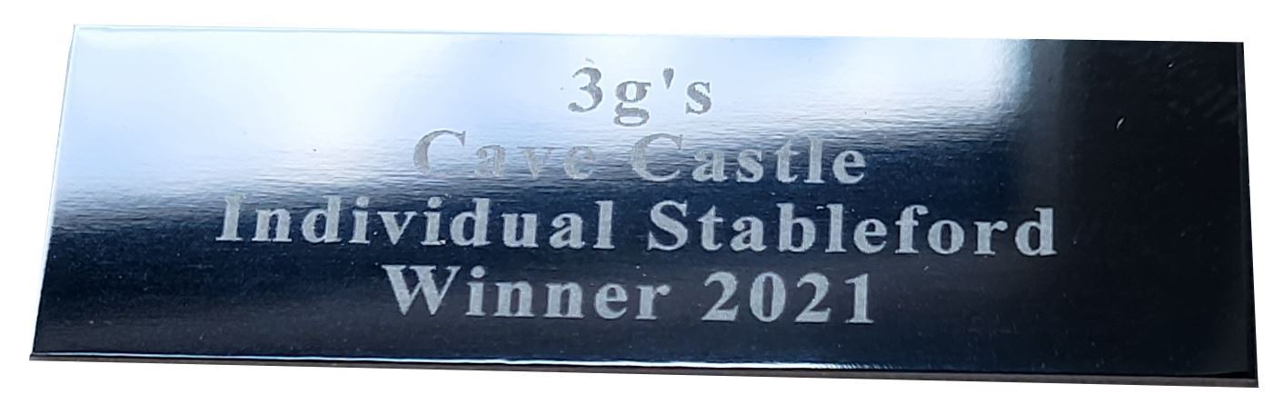 LASER ENGRAVED SELF-ADHESIVE TROPHY PLAQUE CHOICE OF 5 COLOURS, AWARD ...
