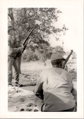Men Shooting Guns Rifles at the Gun Range Sport Outdoors 1950s Vintage ...
