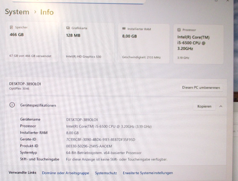 DELL Optoplex 3046MT. I5-Intel HD Grafik. HDMI. USB 3.0-Windows 11 ...